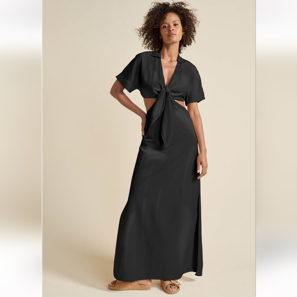 VENUS | Dresses | Cutout Tie Linen Dress | Poshmark